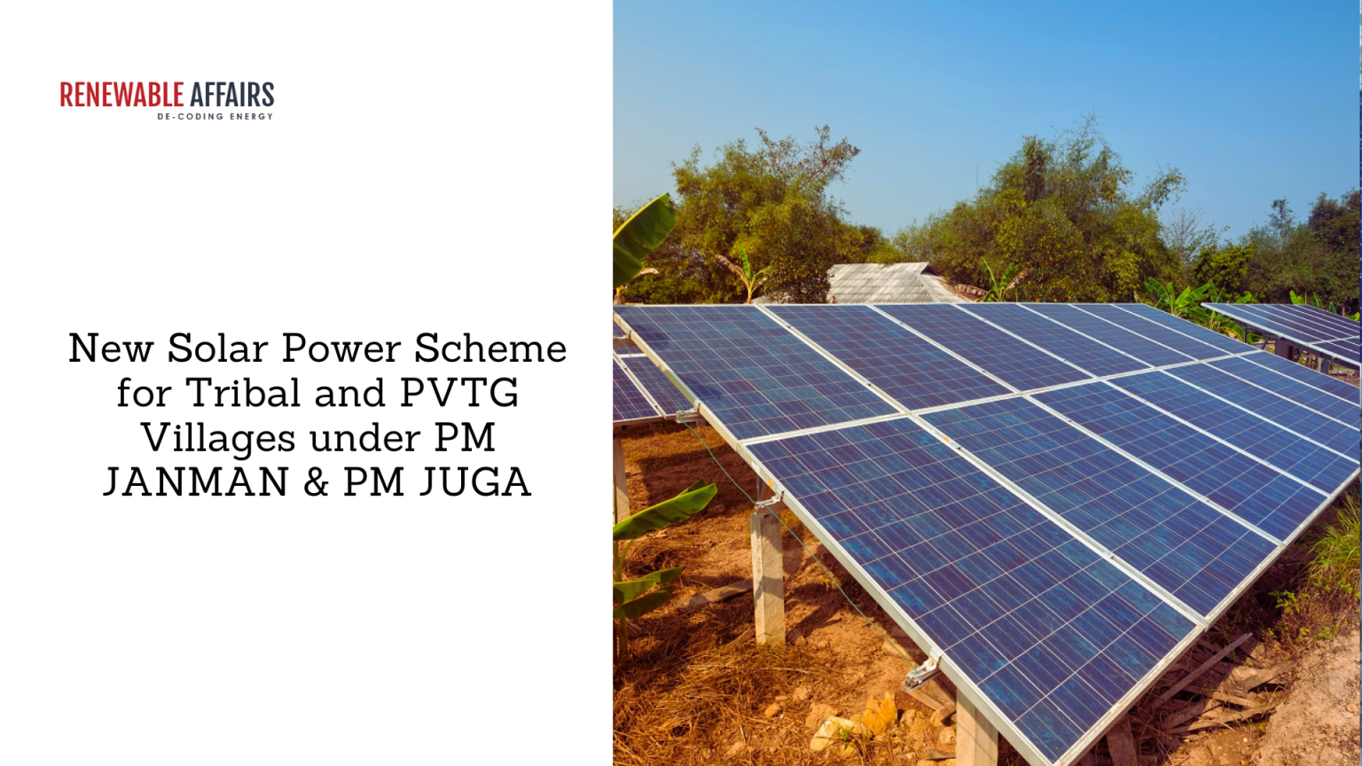 New Solar Power Scheme for Tribal and PVTG Villages under PM JANMAN ...